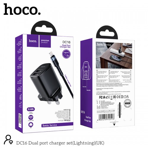 DC16-dual-port-charger-set-lightning-hoco-malaysia